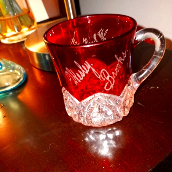 vintage red ruby cup | Art | Thats A Little Ruby Cup With Cut Glass On ...